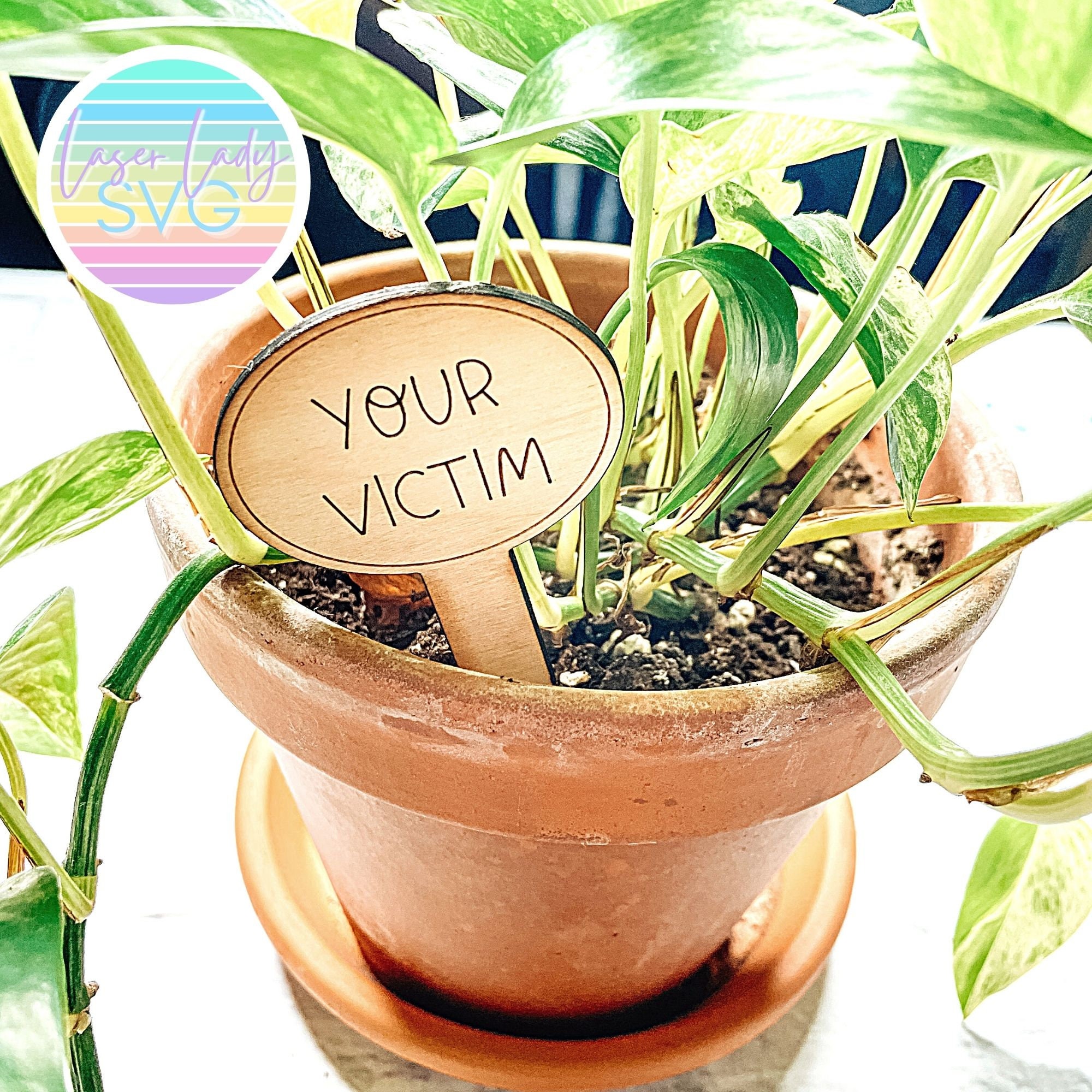 Snarky Plant Stake Laser SVG, Glowforge Ready Laser Funny Plant Stake ...