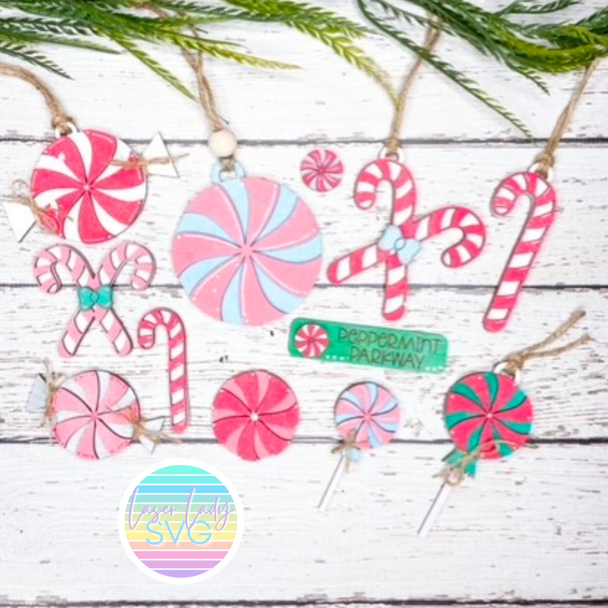 Laser Peppermint Ornament Bundle SVG File, Laser Cut File, Glowforge ...