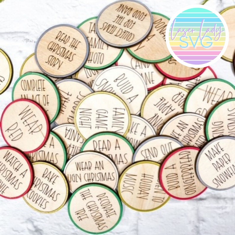 Laser Holiday Token Bundle SVG File, Laser Cut File, Glowforge, Holiday ...