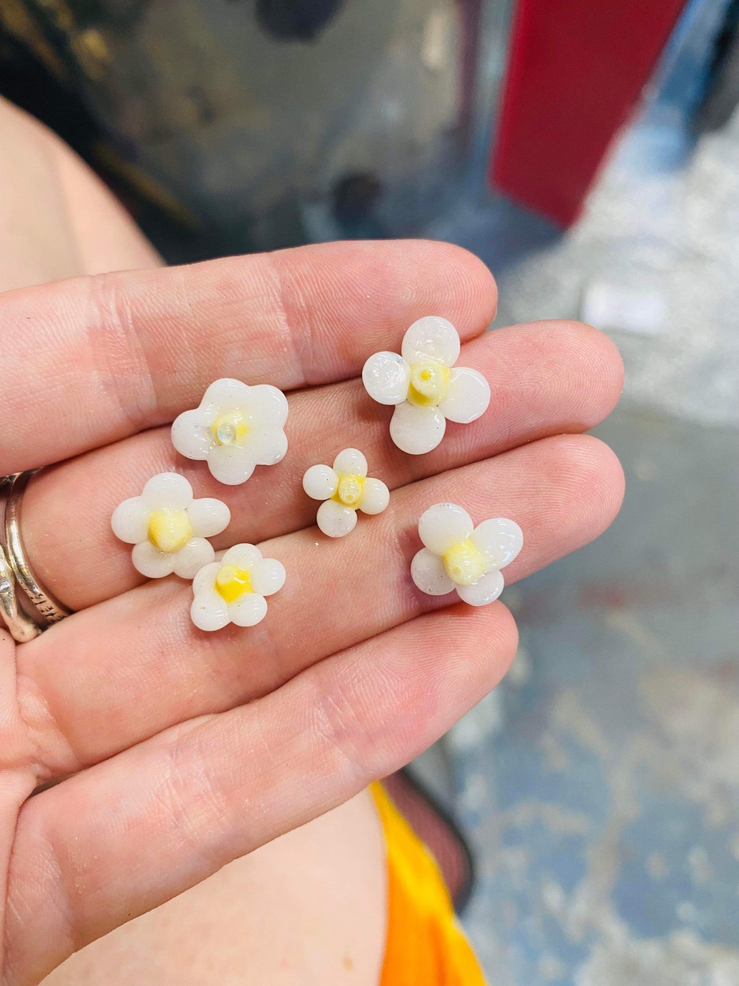 Daisy Miniature Glass Pearls - Etsy