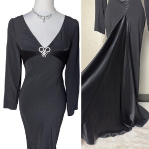 Jessica Mcclintock Black Silk Vintage Gothic Dress, Vtg Mcclintock ...