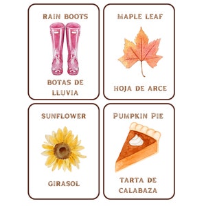 Happy Fall Y'all English/spanish Flashcards, Homeschooling, Learning ...