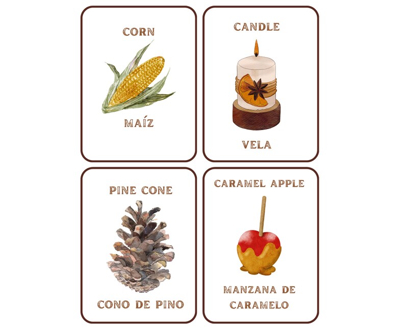 Happy Fall Y'all English/spanish Flashcards, Homeschooling, Learning ...