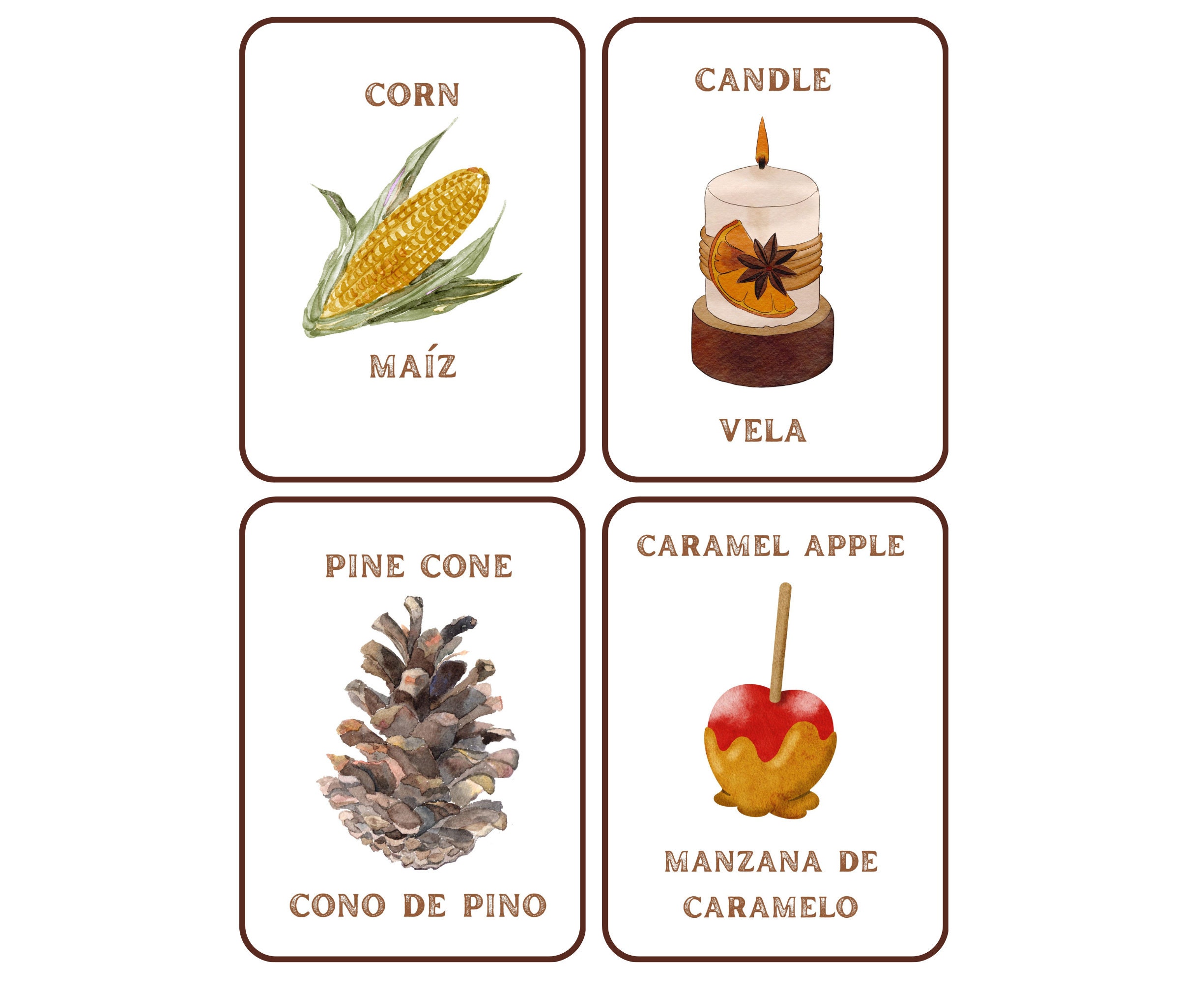 Happy Fall Y'all English/spanish Flashcards, Homeschooling, Learning ...