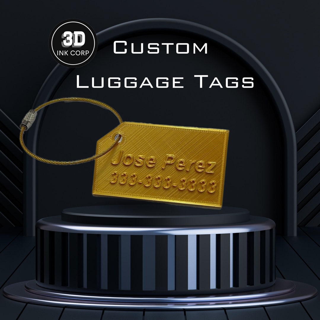 Custom 3D Printed Luggage Tags - Etsy