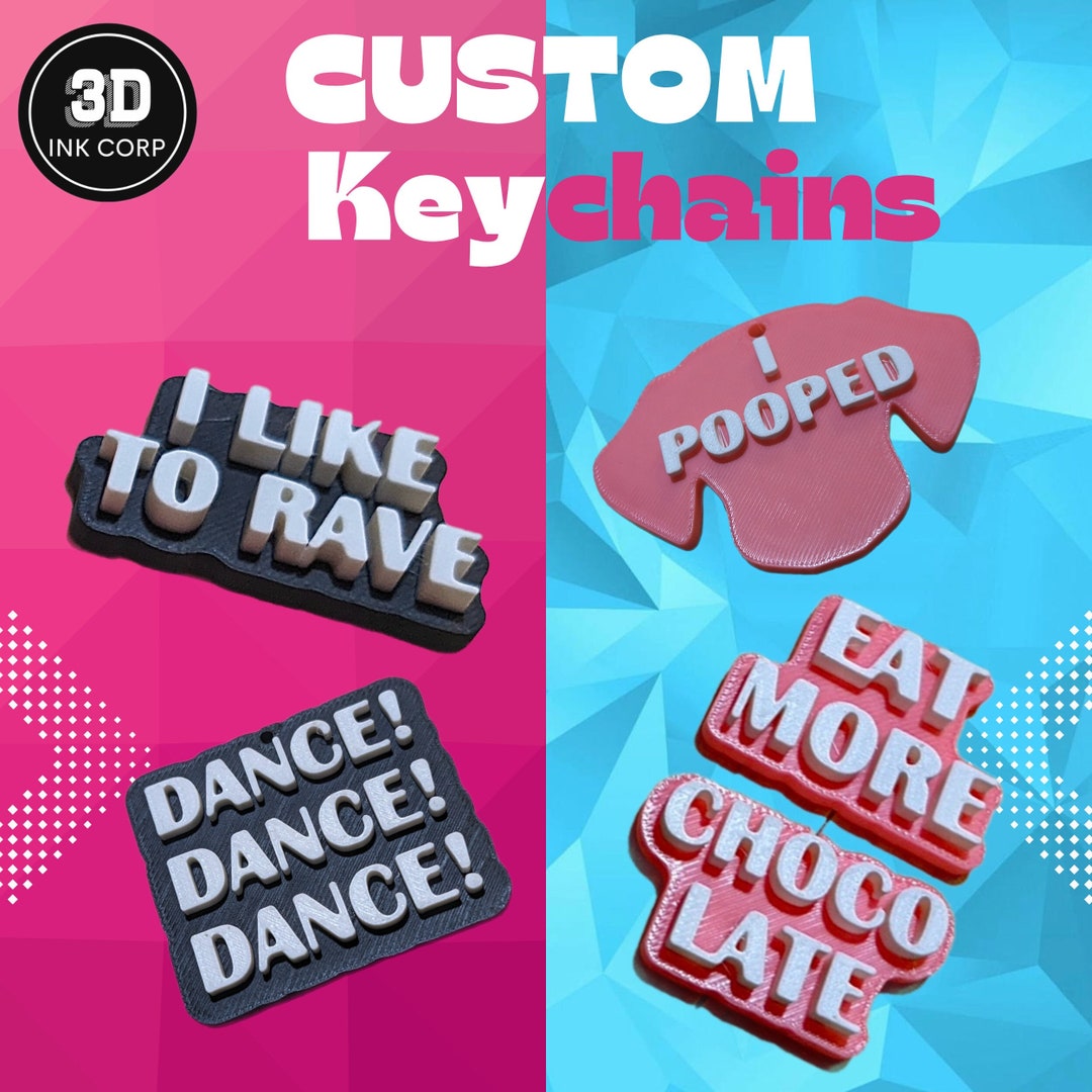 Custom 3D Printed Keychains - Etsy