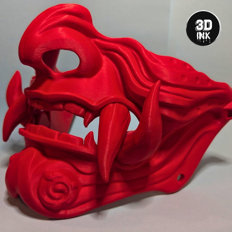 Oni Samurai Mask - 3D Printed Cosplay Mask - Etsy