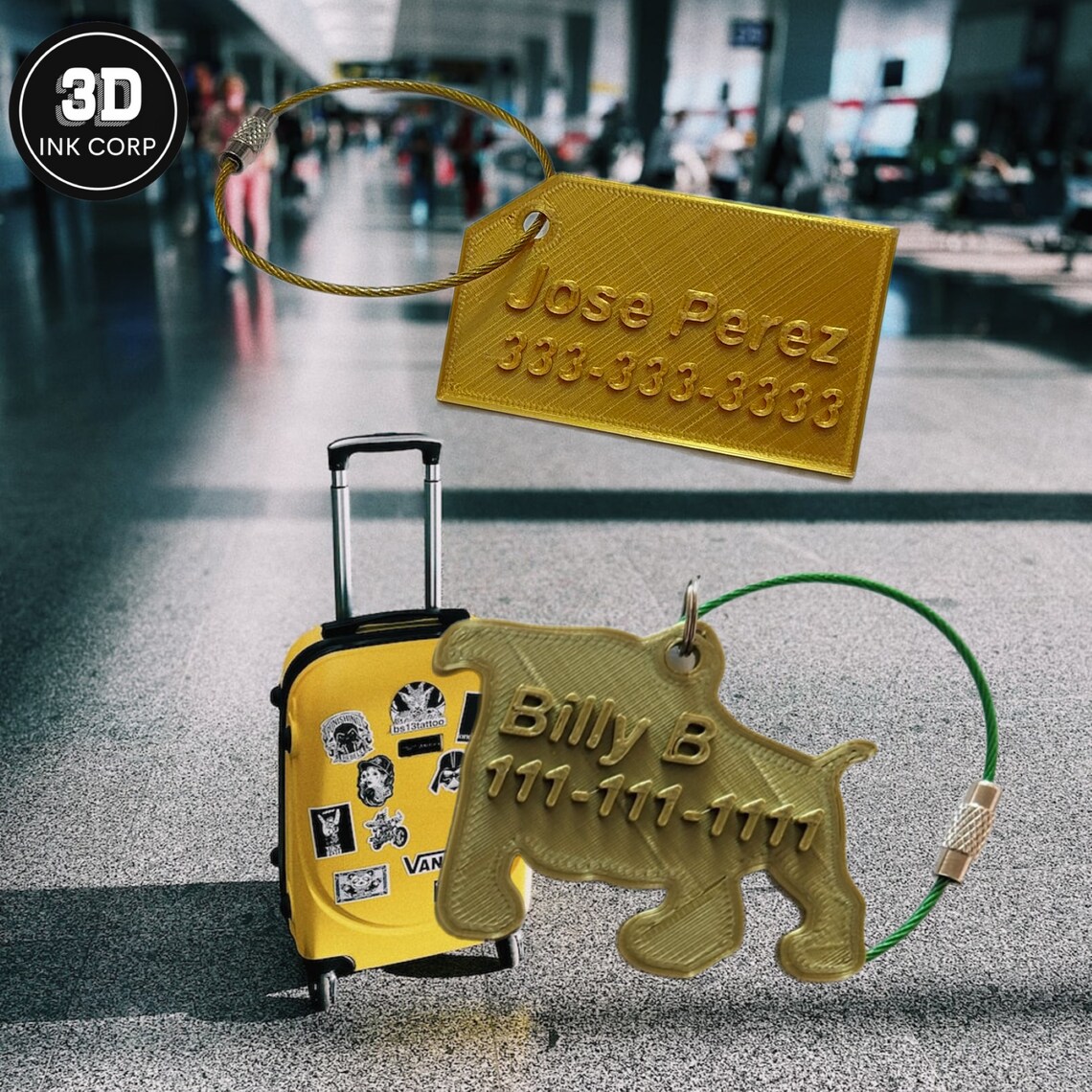 Custom 3D Printed Luggage Tags - Etsy