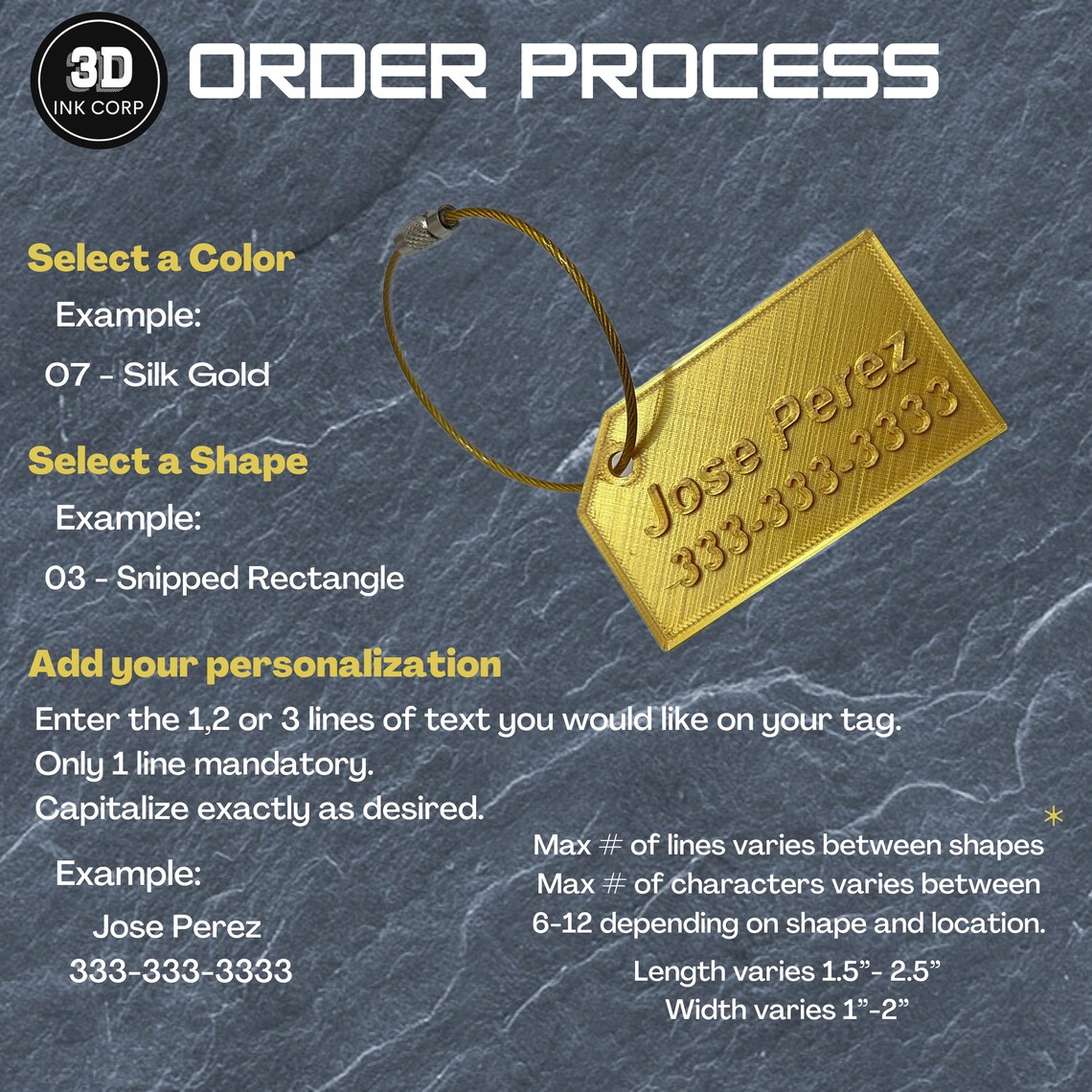 Custom 3D Printed Luggage Tags - Etsy