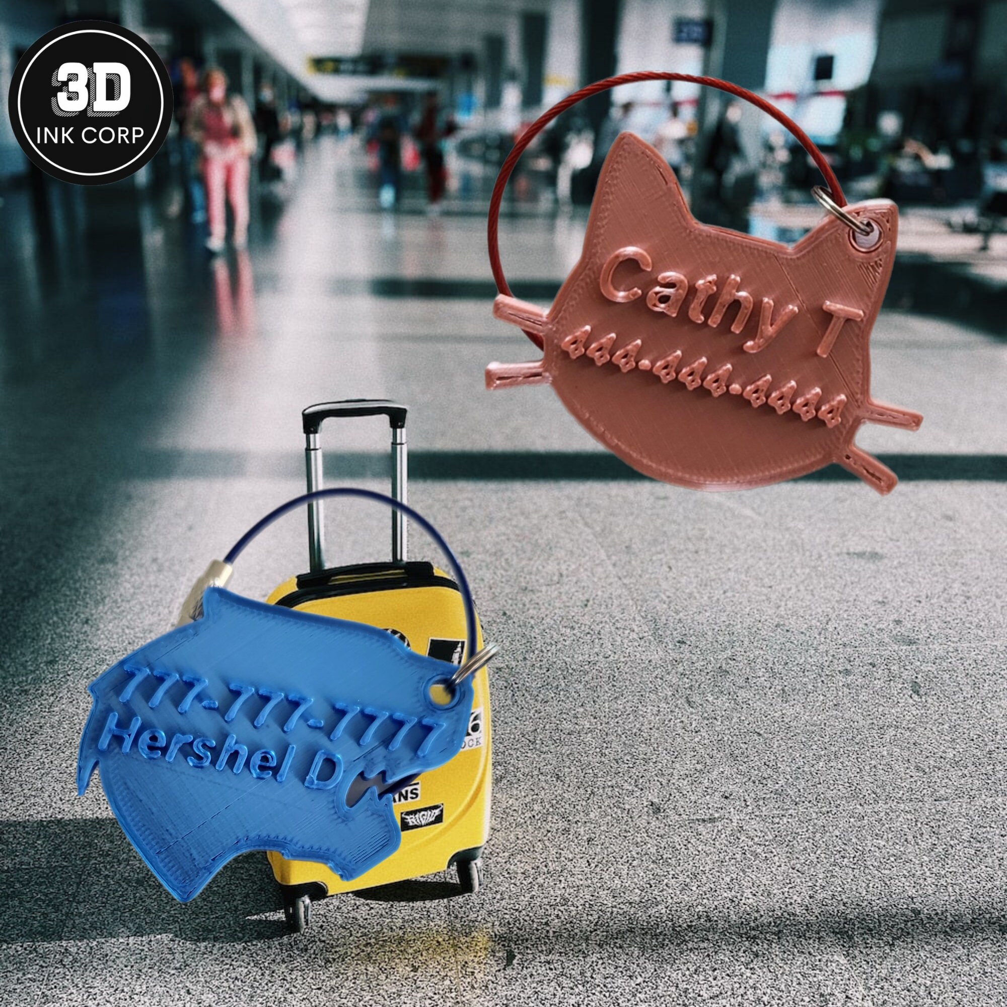 Custom 3D Printed Luggage Tags - Etsy