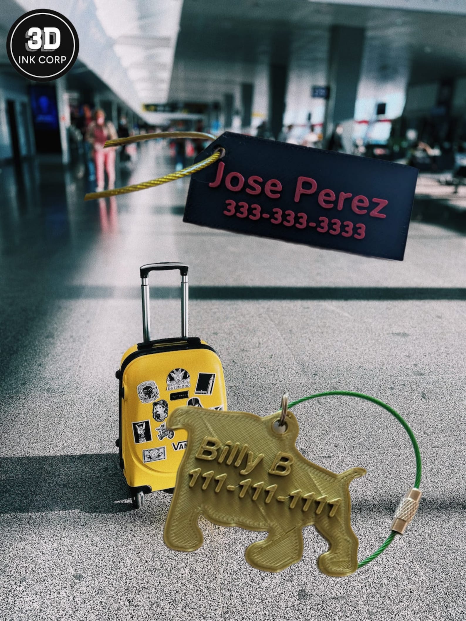 Custom 3D Printed Luggage Tags - Etsy