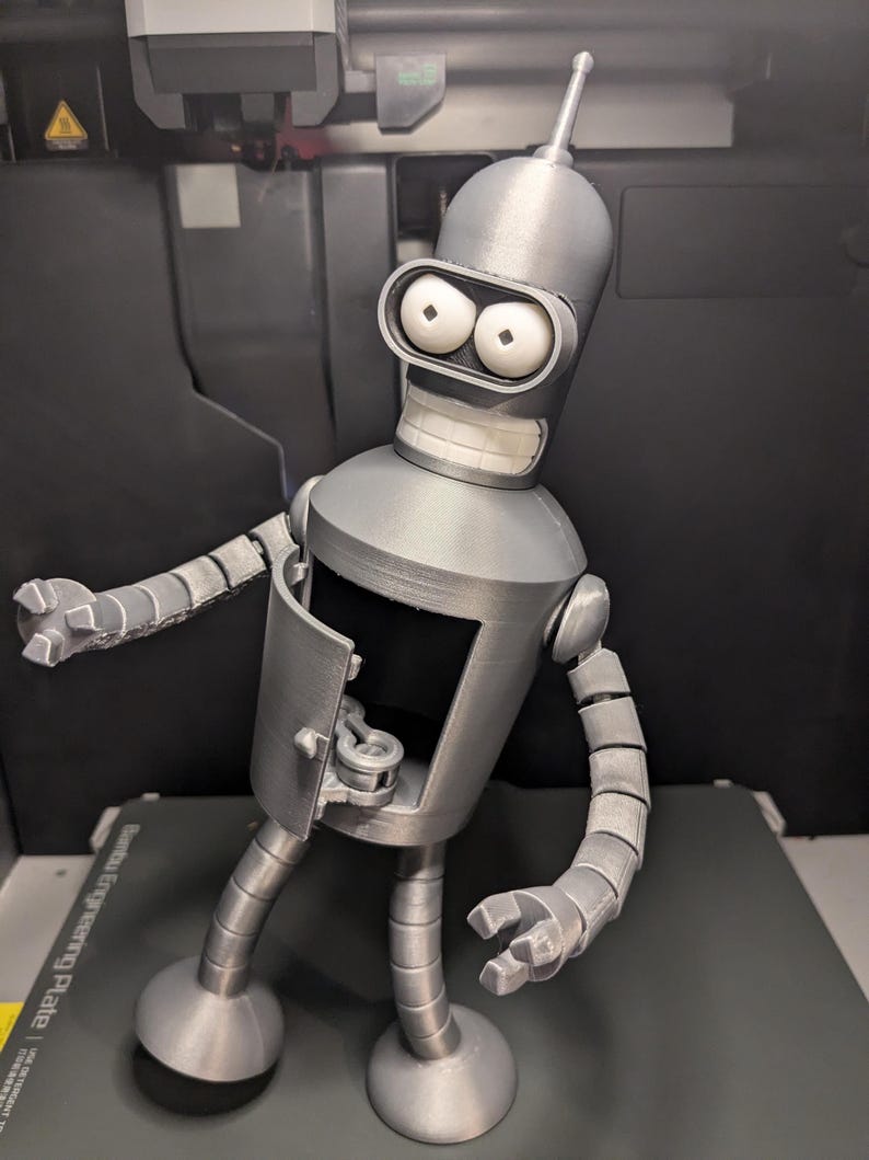 Bender Figure – 3D Printed Robot Statue, Futurama Collectible Desk ...