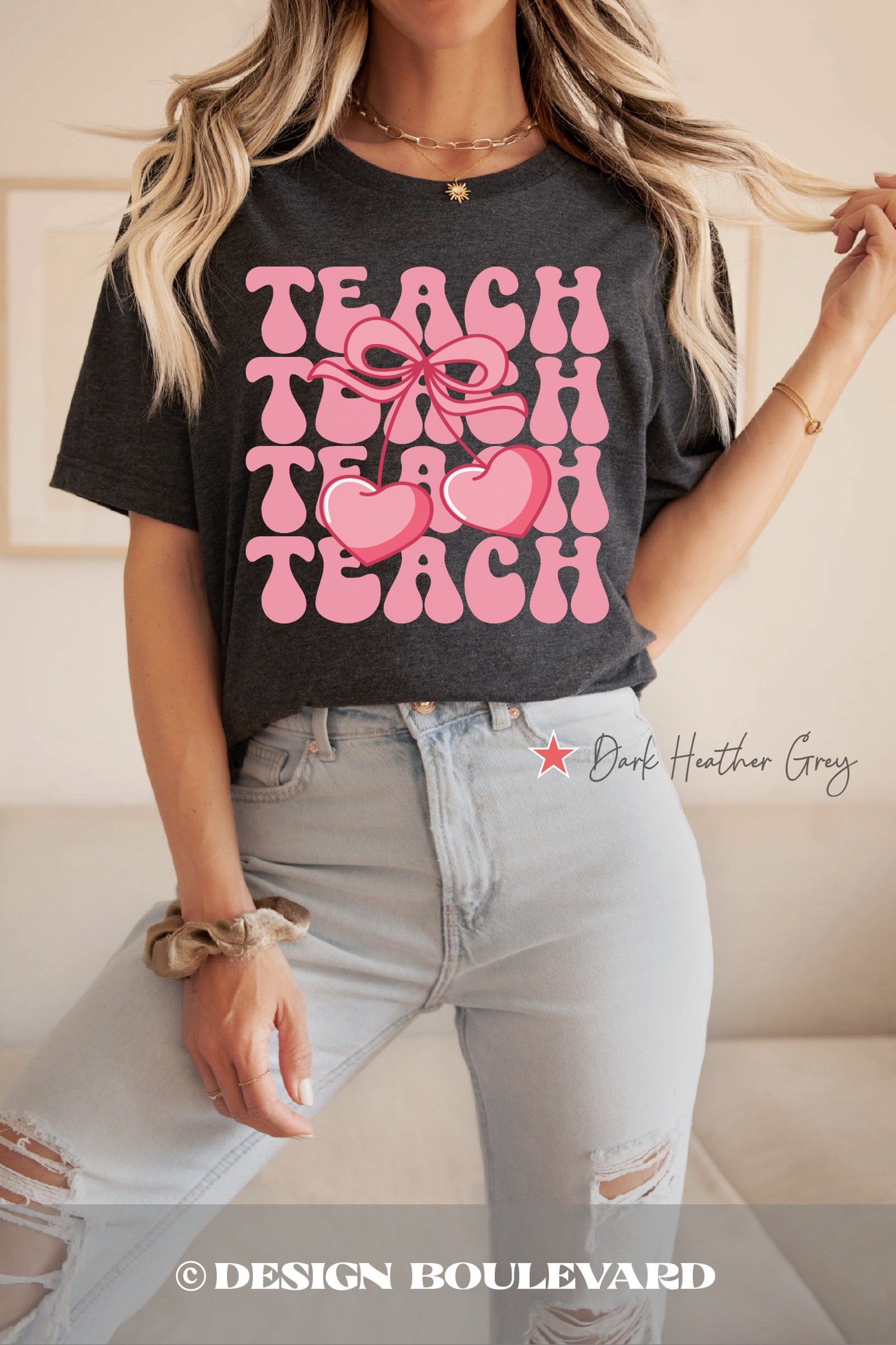 Teacher Ribbon Shirt, Teacher Bow T Shirt, New Teacher Gift, Teacher ...