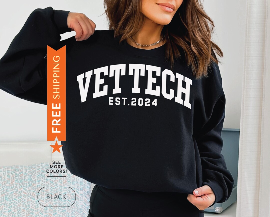 Custom Vet Tech Sweatshirt, Customized Veterinary Technician Sweater ...