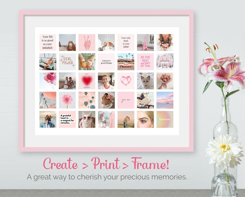 Canva Template for Vision Board Moodboard Dream Board Positive - Etsy