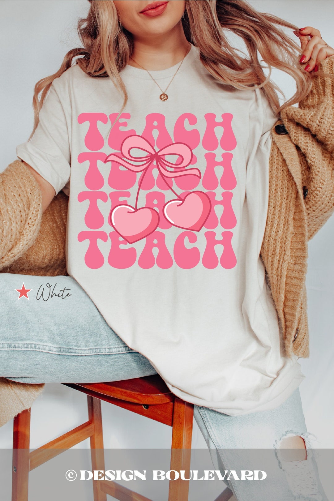 Teacher Ribbon Shirt, Teacher Bow T Shirt, New Teacher Gift, Teacher ...