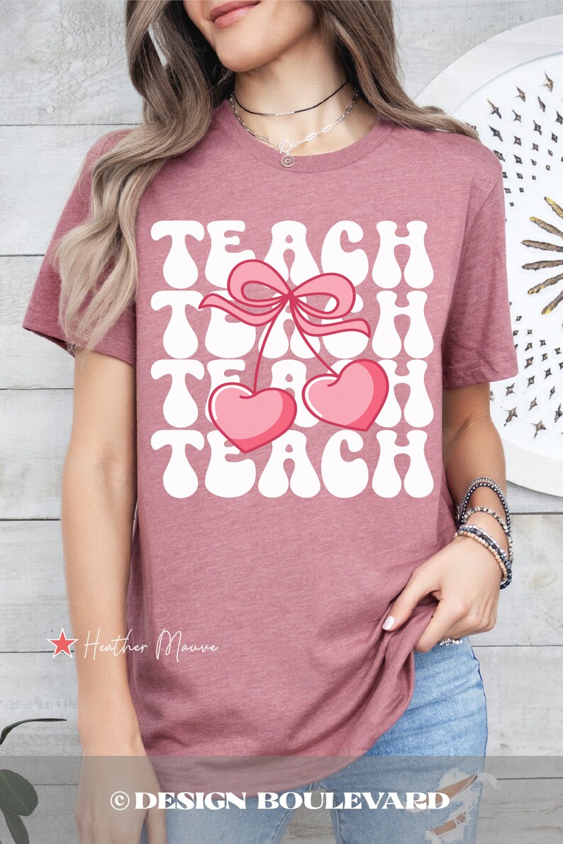 Teacher Ribbon Shirt, Teacher Bow T Shirt, New Teacher Gift, Teacher ...