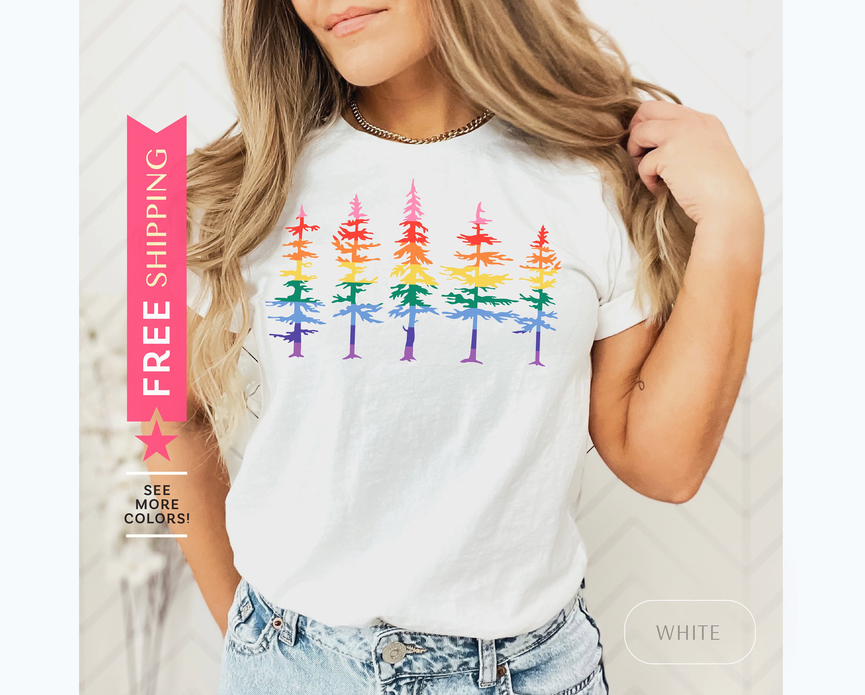 LGBTQ Nature Tshirt Nature Lover Pride Shirt Pine Trees Gay - Etsy