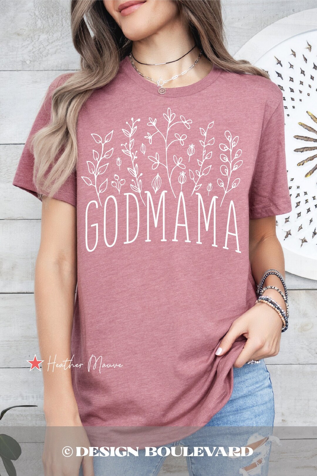 God Mama Wildflowers Shirt, God Mom Plants T Shirt, Godmother Proposal ...