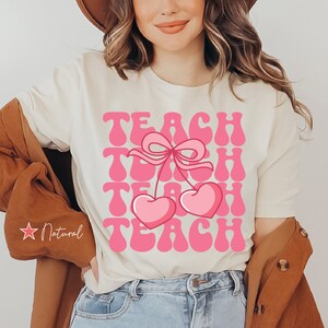 Teacher Ribbon Shirt, Teacher Bow T Shirt, New Teacher Gift, Teacher ...