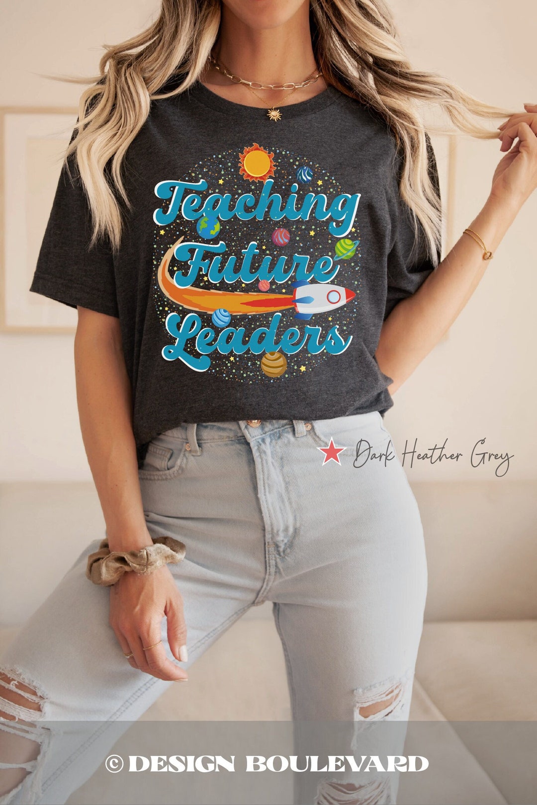 Teaching Future Leaders Outer Space Teacher Shirt, Solar System Teacher ...
