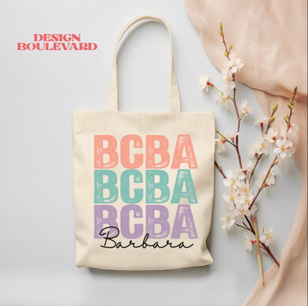 Custom BCBA Tote Bag, BCBA Gift, Personalized BCBA Tote Bag, Behavior ...