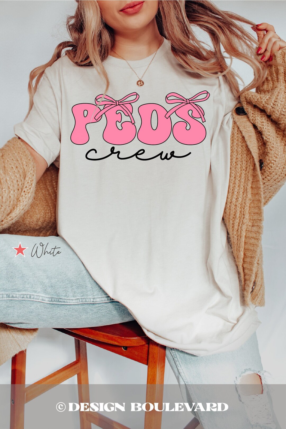 PEDS Crew Coquette Shirt, Pediatric Nurse T Shirt, PEDS Nurse Gift ...