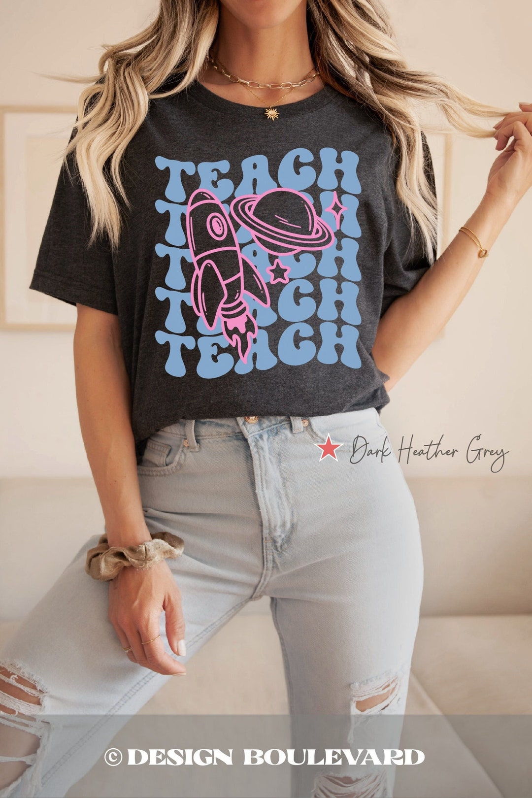 Teacher Space Shirt, Teacher Rocket T Shirt, New Teacher Gift, Blast ...
