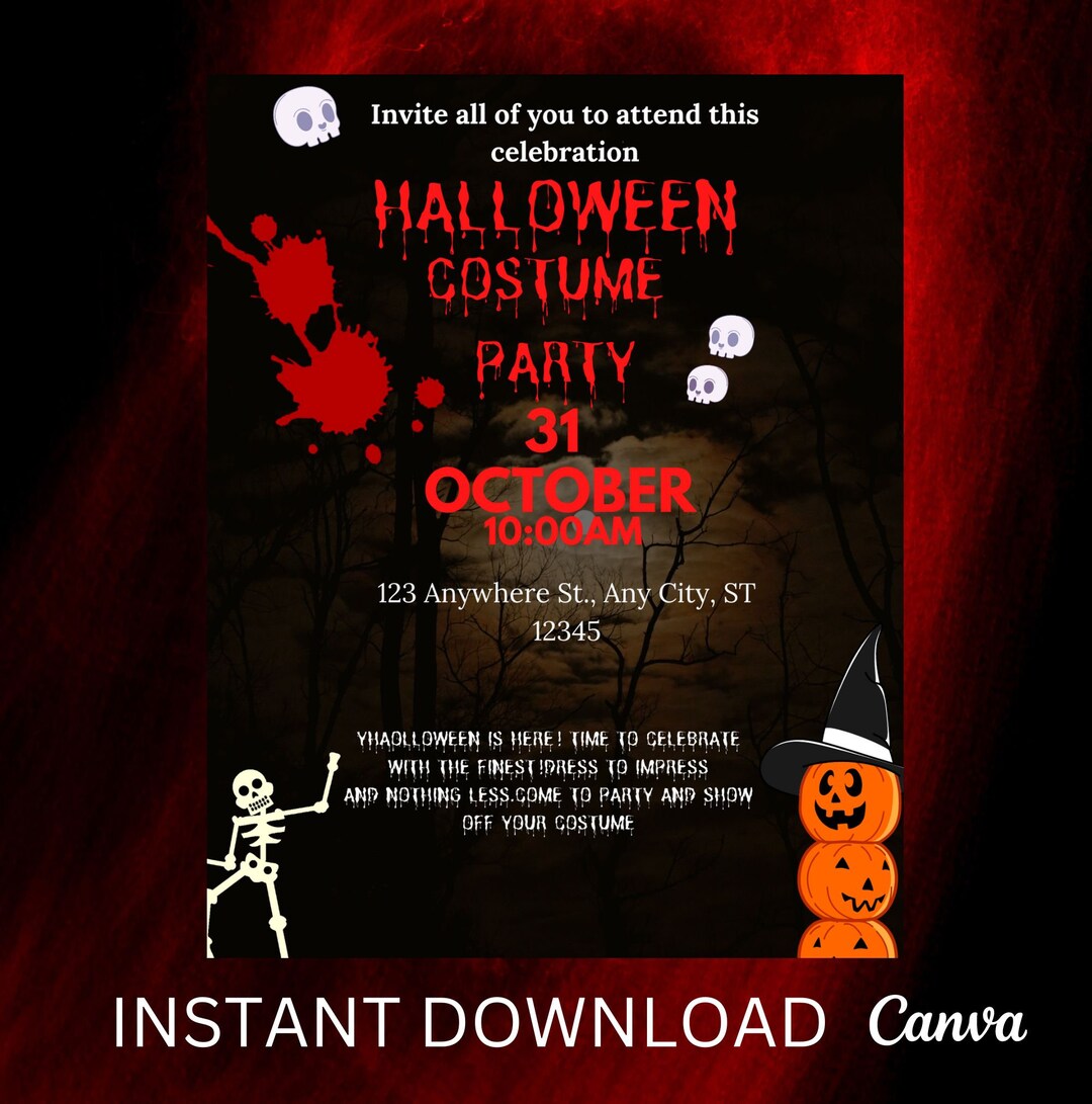 Halloween, Costumes, Party, Invitation, Costume Party, Pumpkins, Scary ...