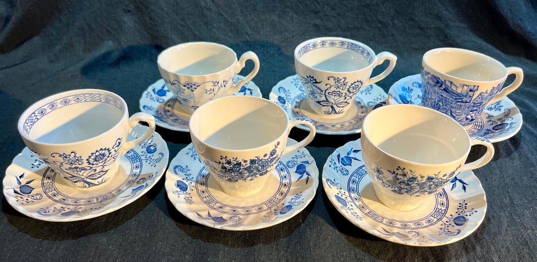 Blue and White Tea Cups, Tea Party, Mismatched, Multiple Brands ...