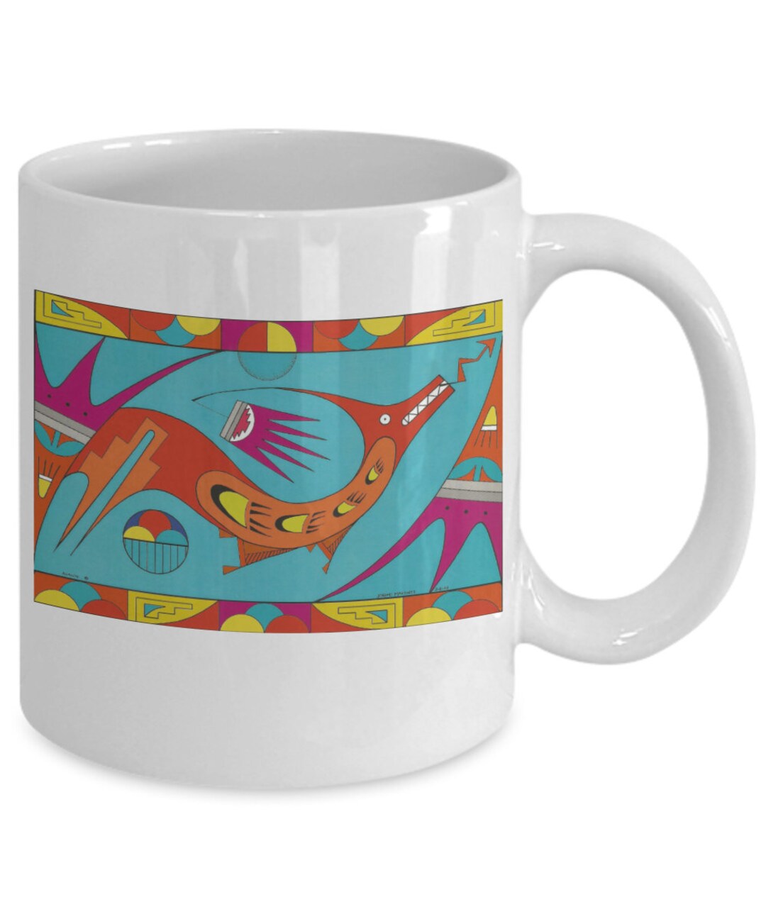 Tribal Snake Design, Coffee Cup, Mug, Avanyu, Colorful, San Ildefonso ...