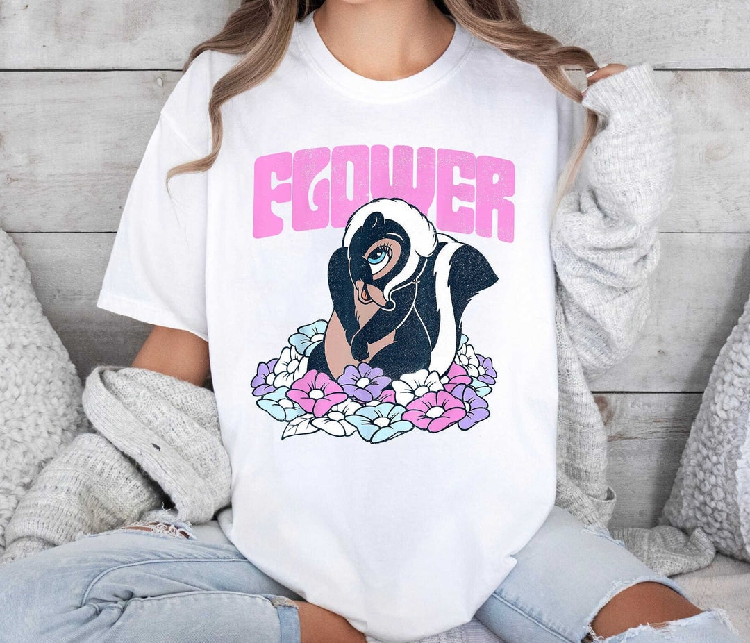 Lovely Flower Bambi Floral Shirt, Bambi Flower Skunk Shirt, Disney ...