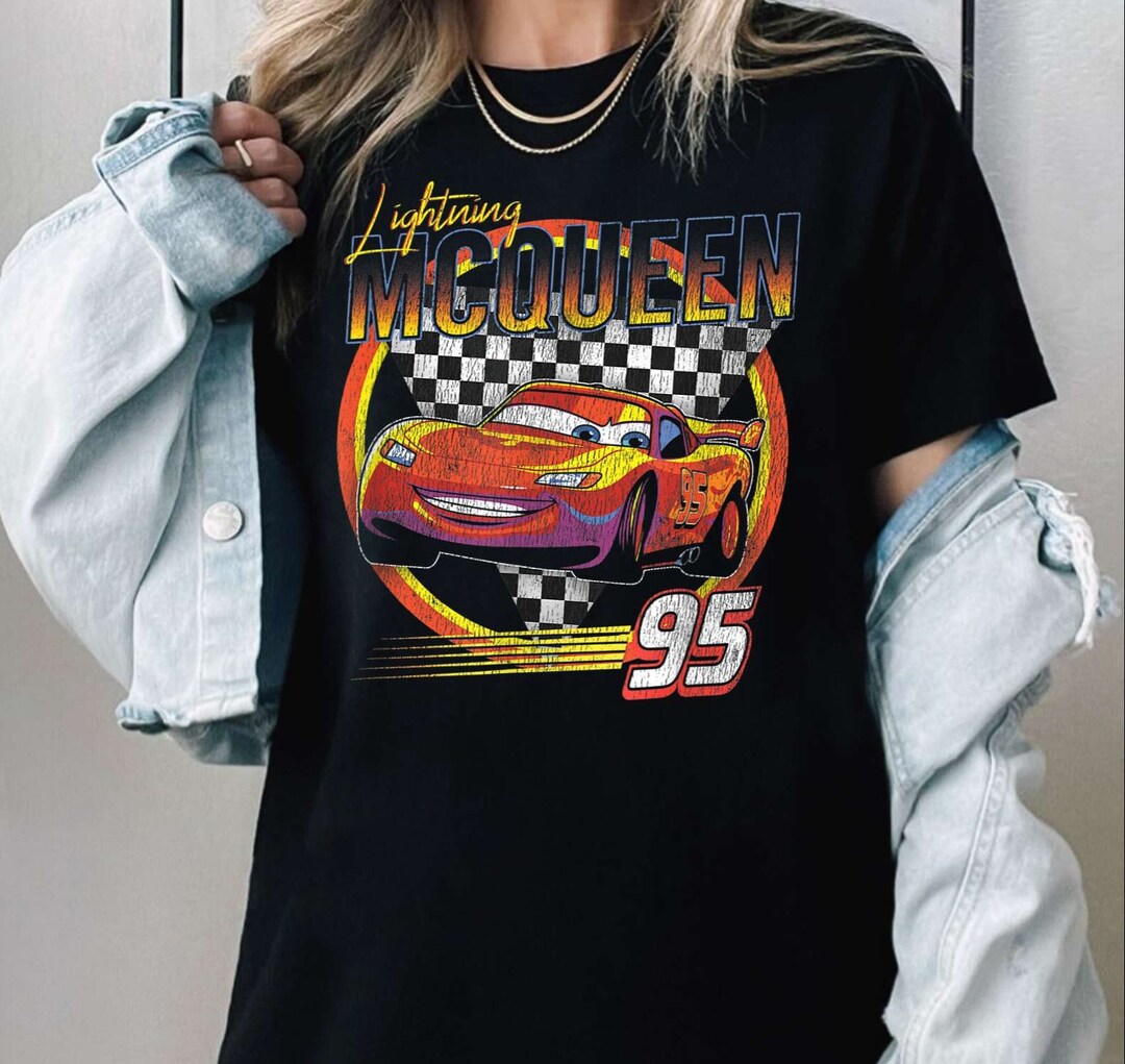 Retro Lightning Mcqueen 95 Checkerboard Shirt, Lightning Mcqueen 95 ...