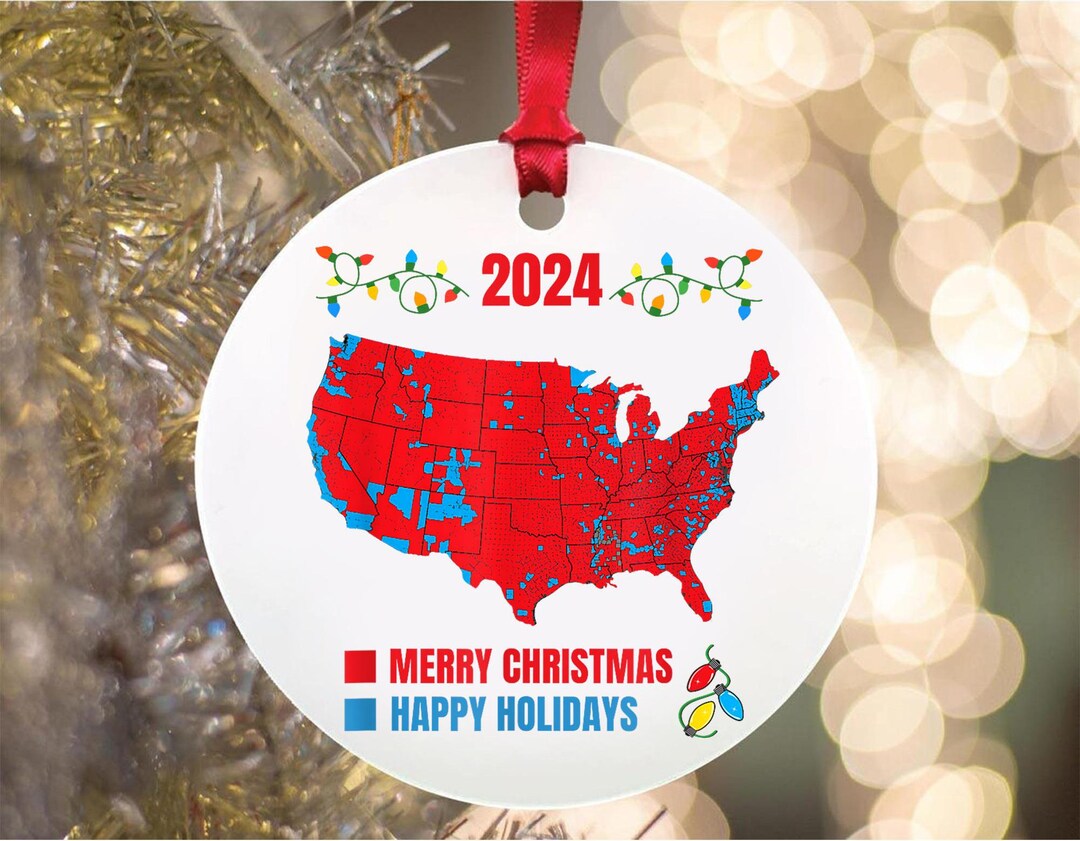 Donald Trump 2024 Election Results Map Ornament, USA Electoral Map 2024 ...