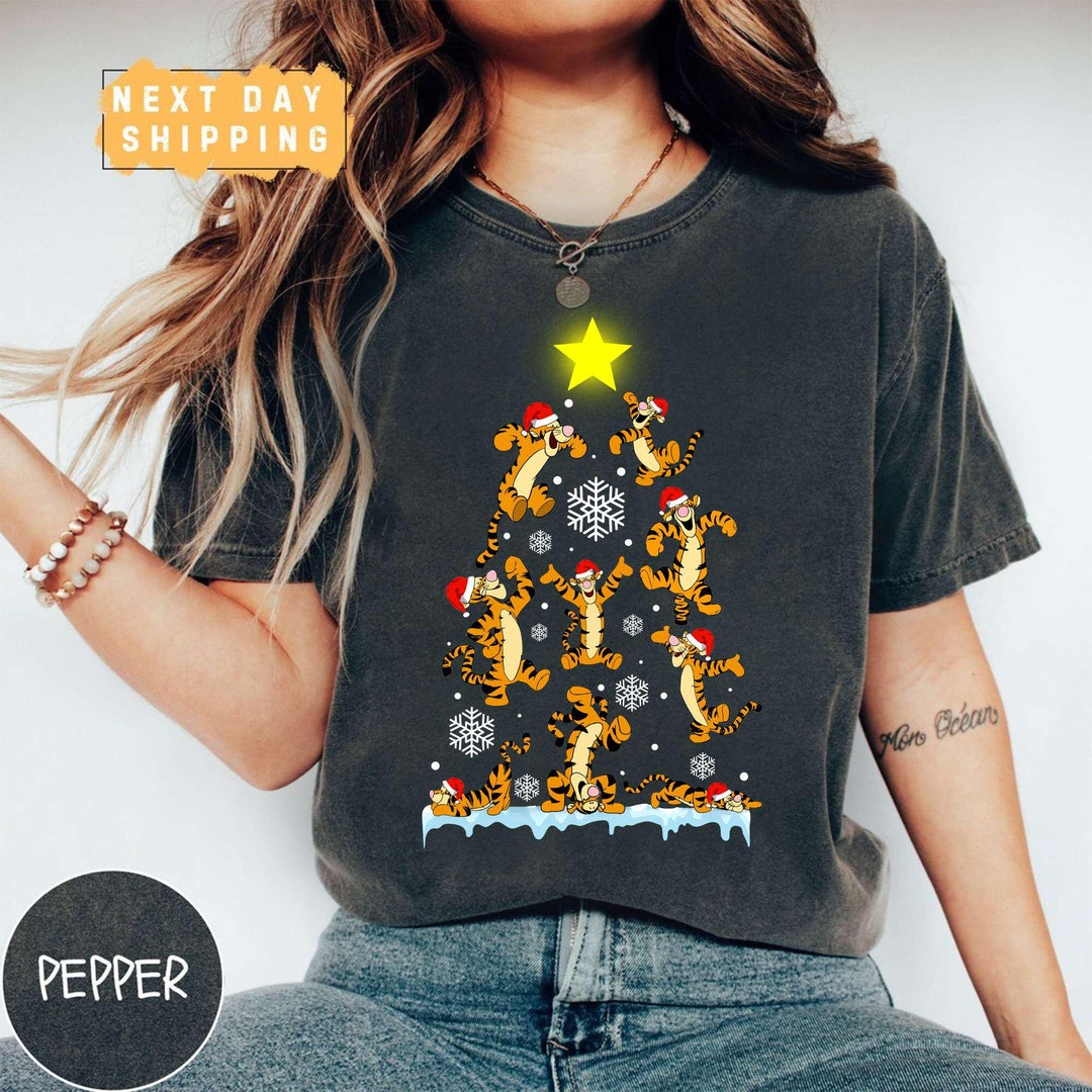 Comfort Colors Winnie the Pooh Tigger Christmas Tree Shirt, Tigger ...
