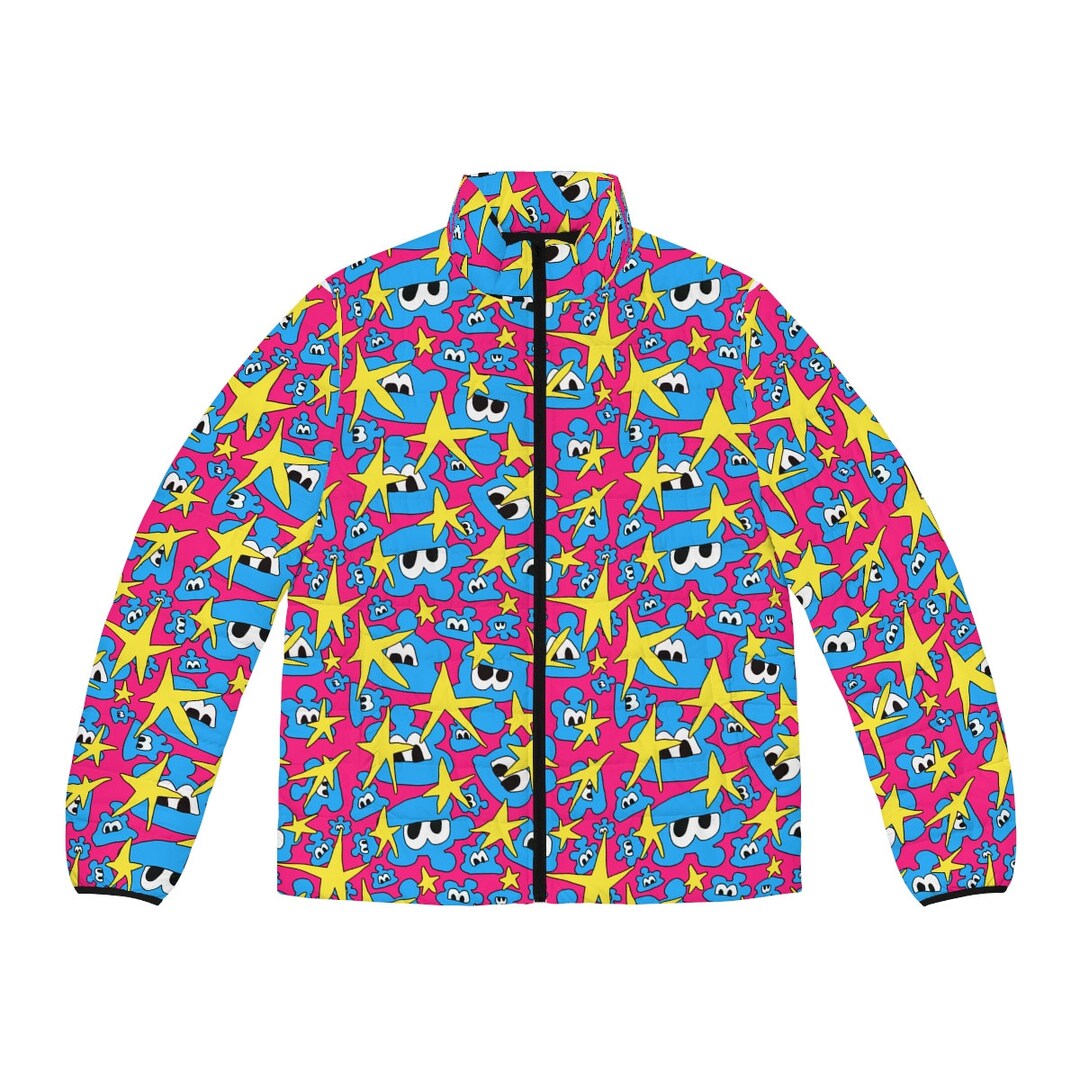 STARSTRUCK PUFFER - Y2K, Colourful, Bright Pink, Cartoon Jacket, Rave Outfit - Etsy