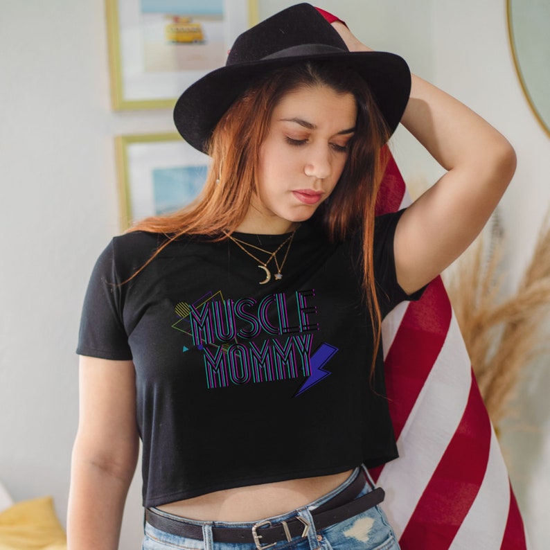 90s Retro Muscle Mommy Crop Tee Gym Crop Top Gym Pump Cover Etsy