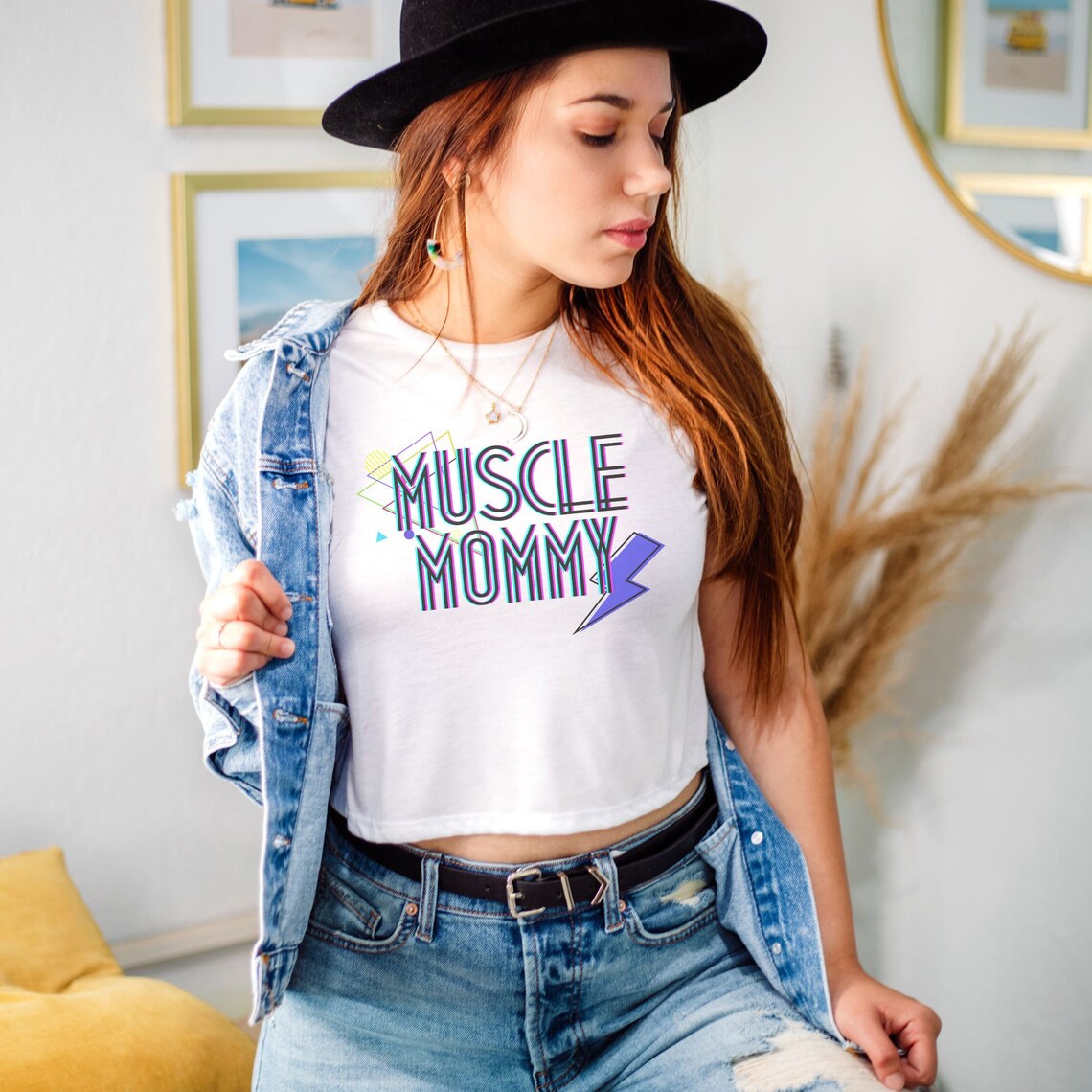 90s Retro Muscle Mommy Crop Tee, Gym Crop Top, Gym Pump Cover, Lifting ...