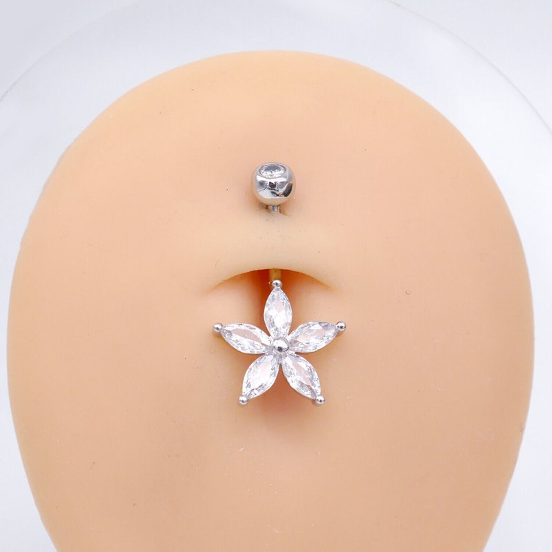 925 Silver Navel Piercing - Etsy