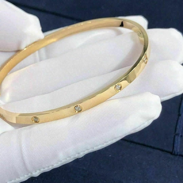 Lab Created Diamond Bangle - Etsy