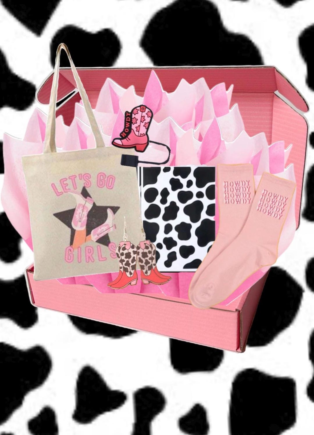 Girls Monthly Box, Teens Subscription, Cowgirl Gift Box Tote Bag, Socks ...