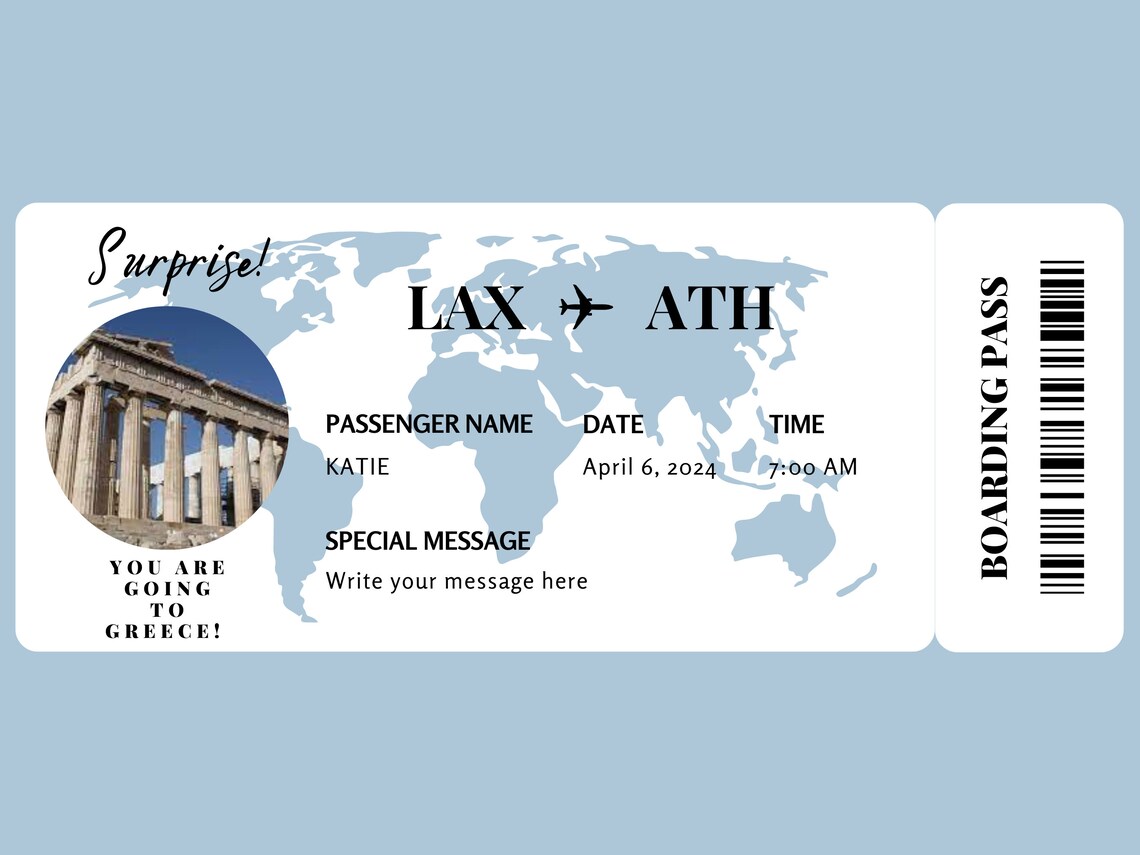 Boarding Pass Template PDF/ Printable Template - Etsy