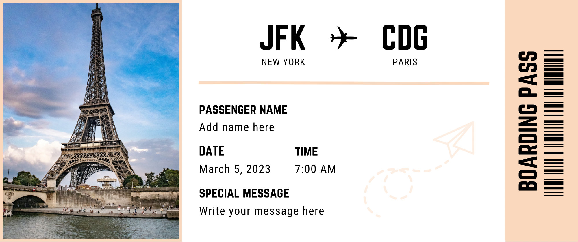 Boarding Pass Template PDF/ Printable Template - Etsy