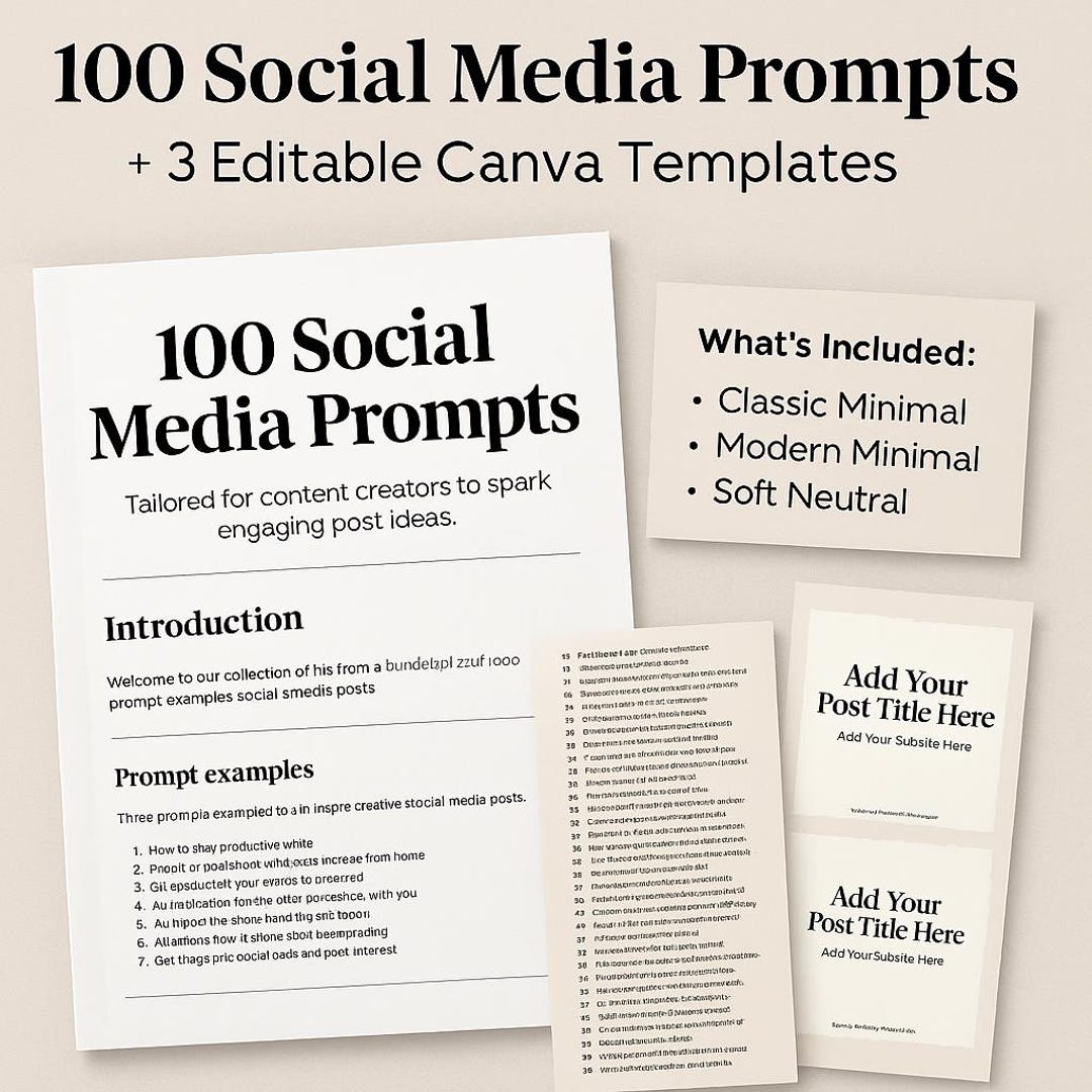 AI Creator Tools & Canva Templates – 100 Social Media Prompts ...