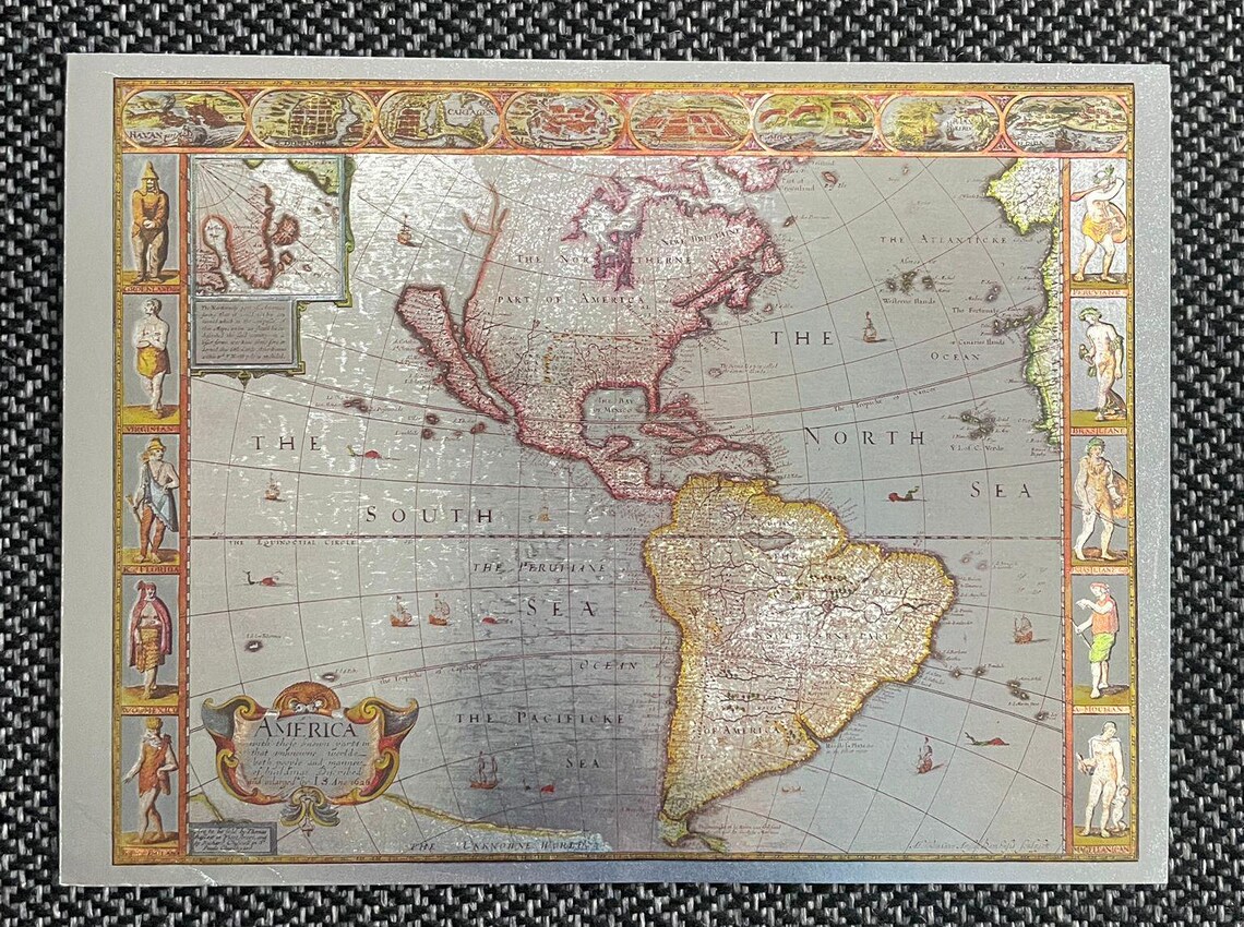 Dufex Print, Vintage Amerika Map, Map Collector, Gift Idea Men,america ...