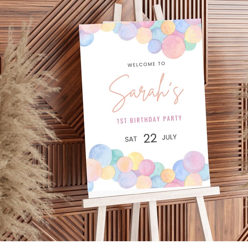 Editable Welcome Sign Template | Celebration Sign | Birthday, Baby ...