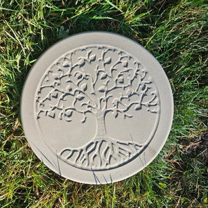 Handmade Tree of Life Concrete Stepping Stone – 10" Round Paver - Etsy