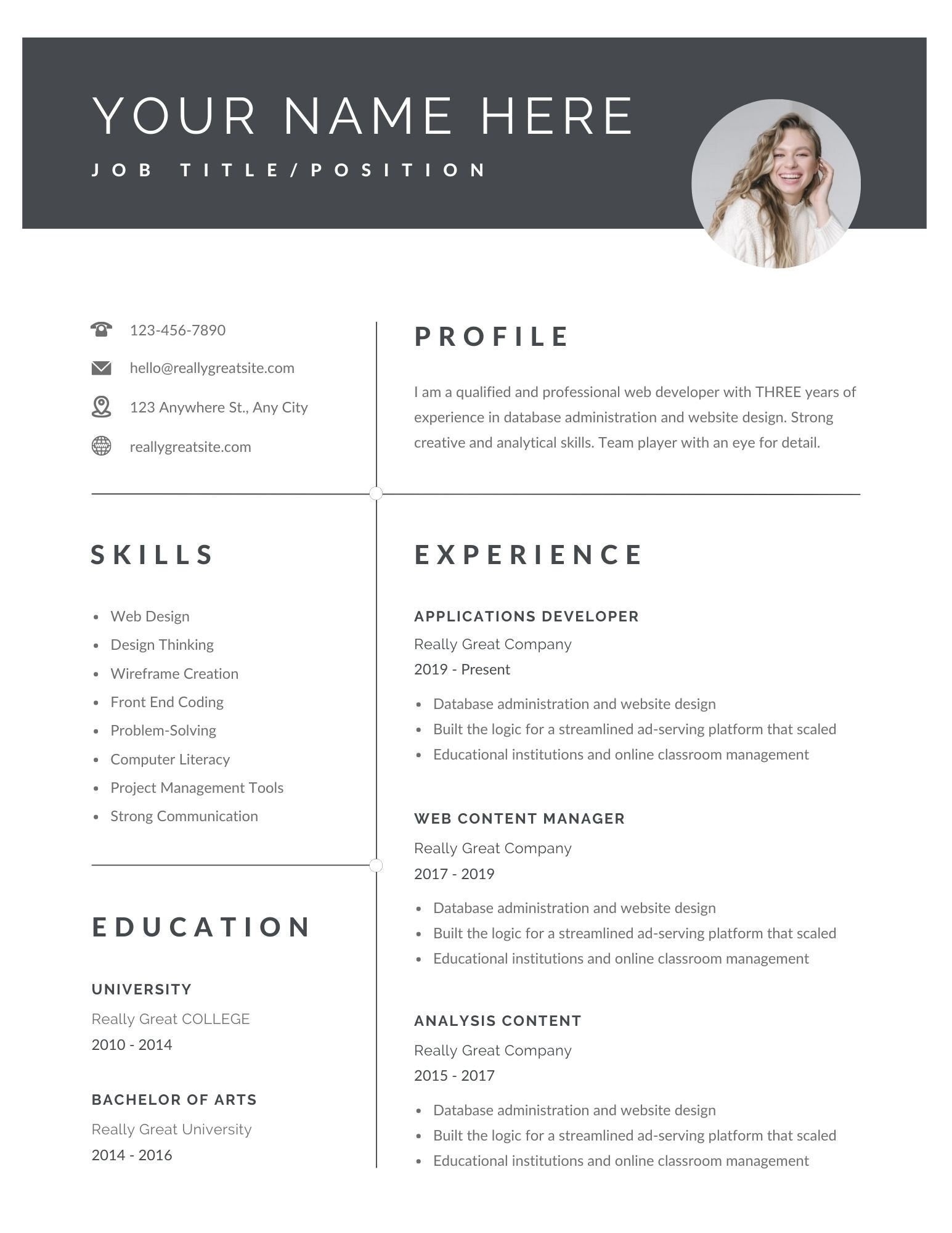 RESUME TEMPLATE - Etsy