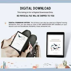 Ocean Friends Alphabet Tracing Sheets, Digital Download, Neutral ...