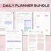 Pink Digital Daily Planner, Colorful Printable Daily Planner Bundle ...